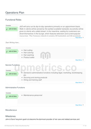 Barber shop business plan example | PDF