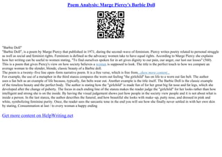Barbie Doll Poem Analysis | PDF