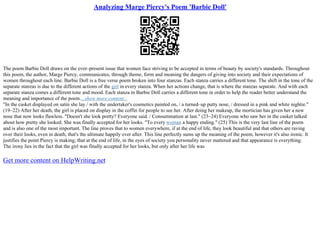 Barbie Doll Poem Analysis | PDF