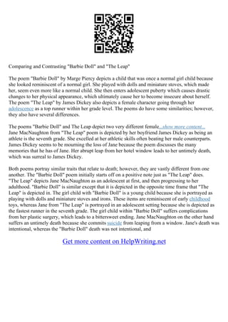 Barbie Doll Poem By Marge Piercy Poem Hunter