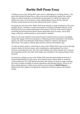 Barbie Doll Poem Essay.pdf
