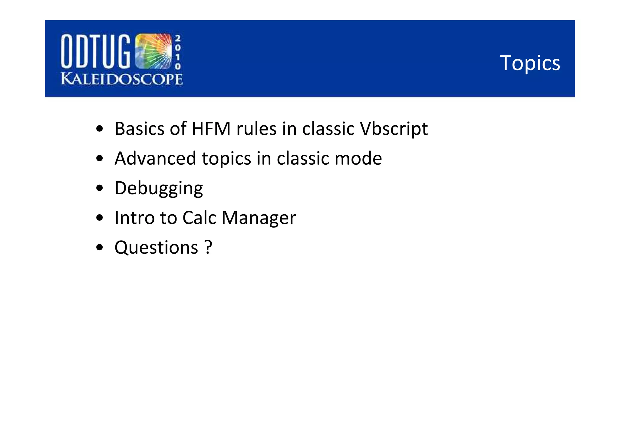 HFM Business Rule Writing Tips and Techniques | PDF