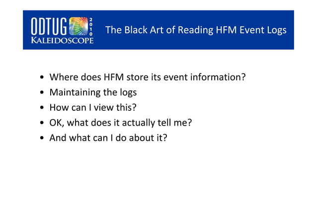 HFM System Messages: Revealed! | PPT