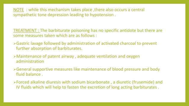 Barbiturate poisoning (pharmacology) | PPTX | Chemistry | Science