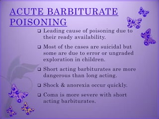 Barbiturates and benzodiazepines acute poisoning | PPTX