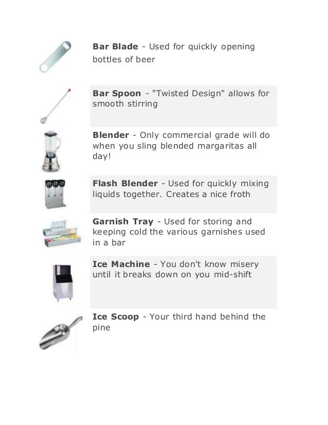 Bartenders' Tools