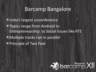 Barcamp Bangalore App | PPT