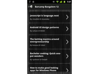 Barcamp Bangalore App | PPT