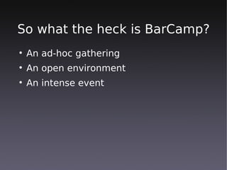 BarCamp Introduction | PDF