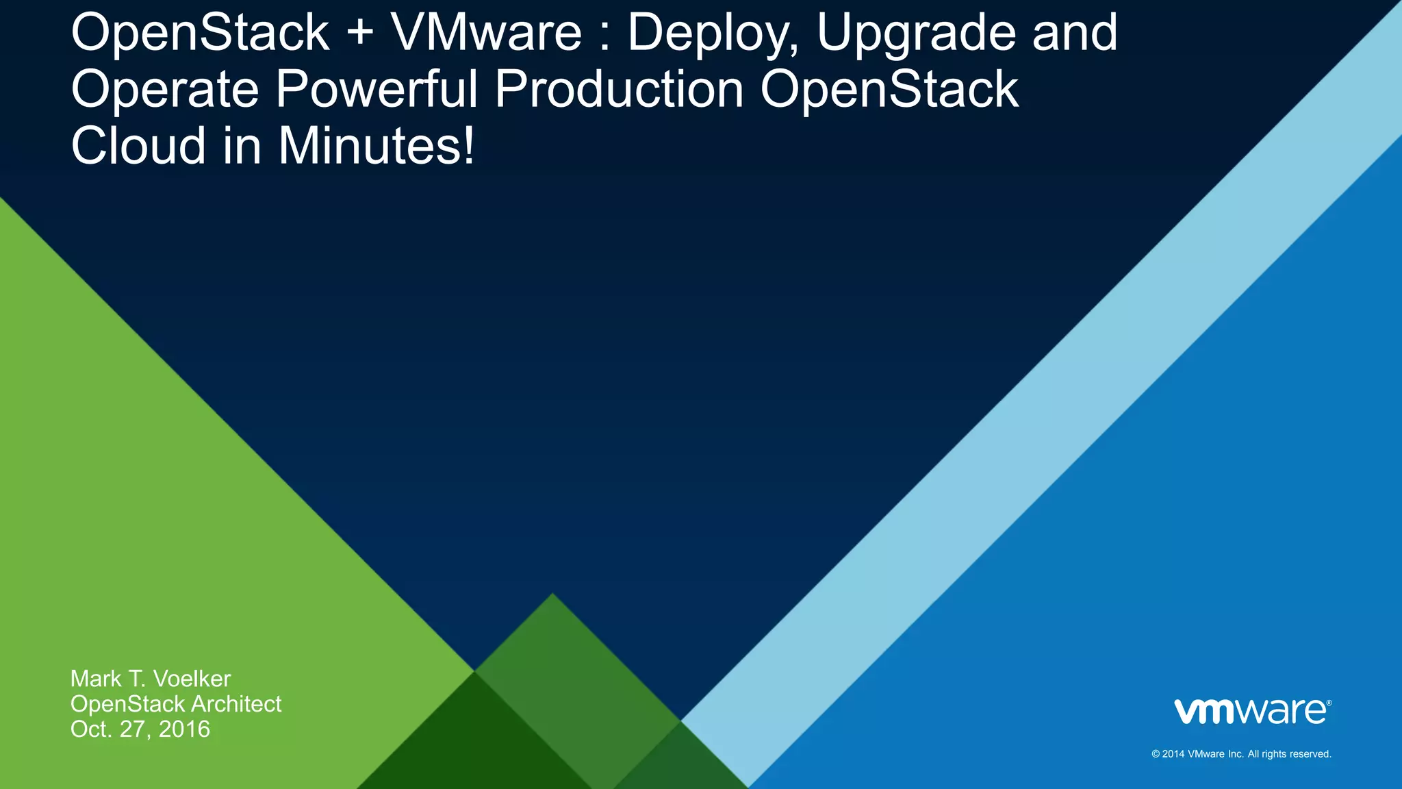 OpenStack + VMware: Deploy, Upgrade, & Operate a Powerful Production ...
