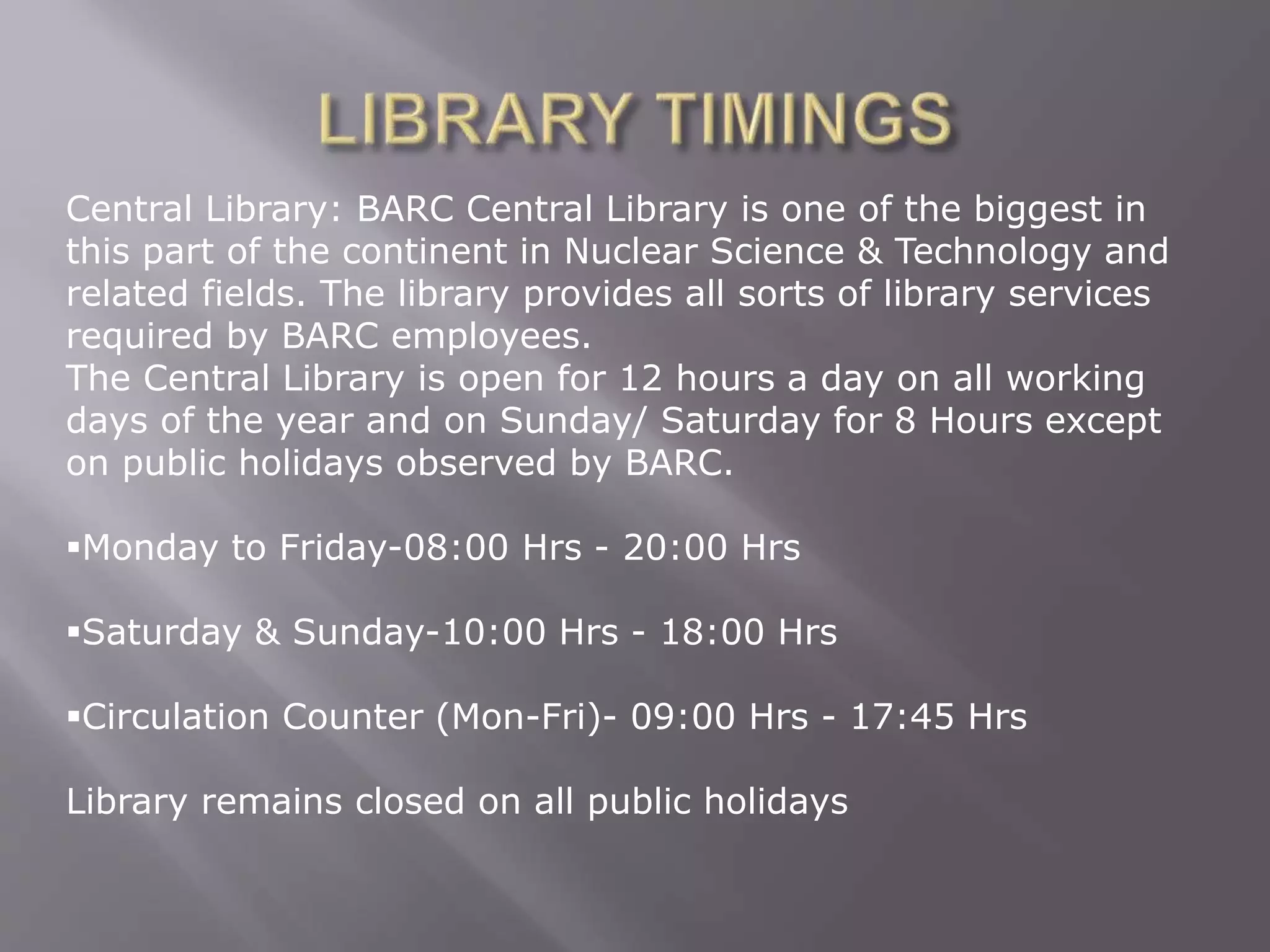 Barc (bhabha atomic research center) | PPTX