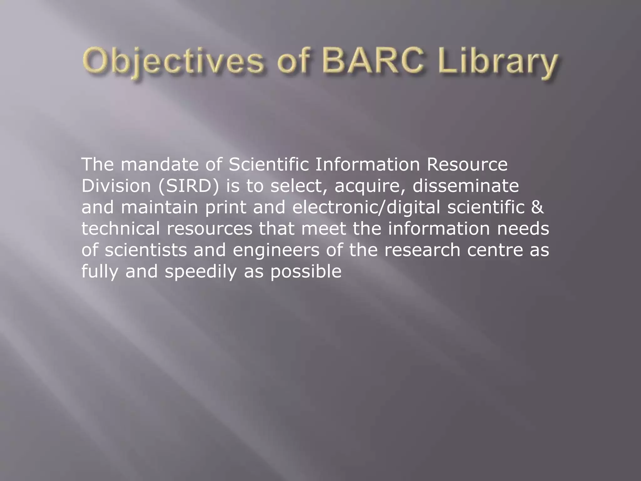 Barc (bhabha atomic research center) | PPTX