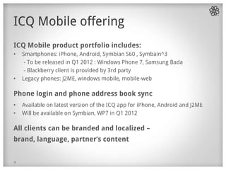 ICQ Presentation (Barcelona) | PPTX | Smartphones | Consumer Electronics