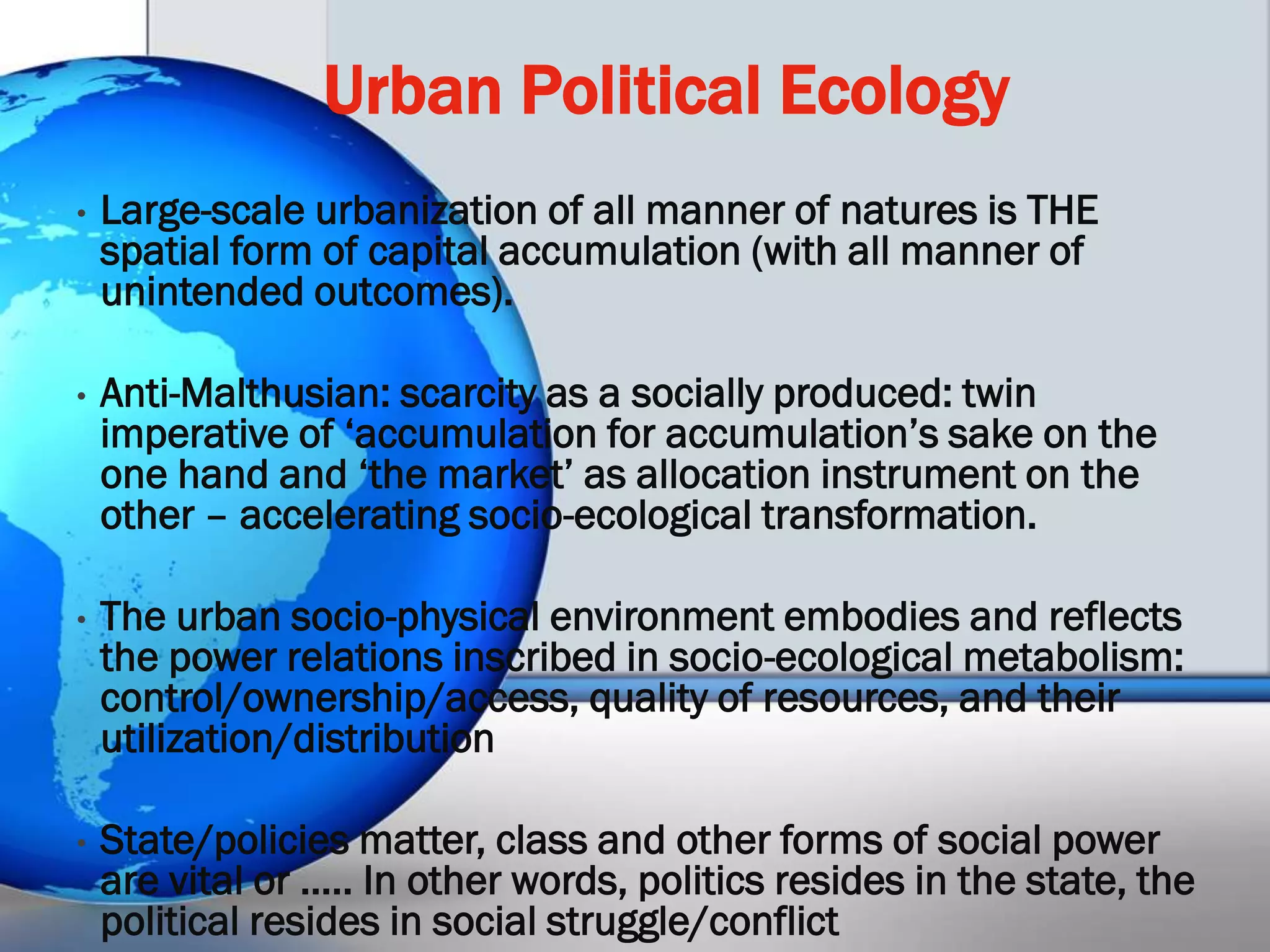 Urban Political Ecology | PPTX