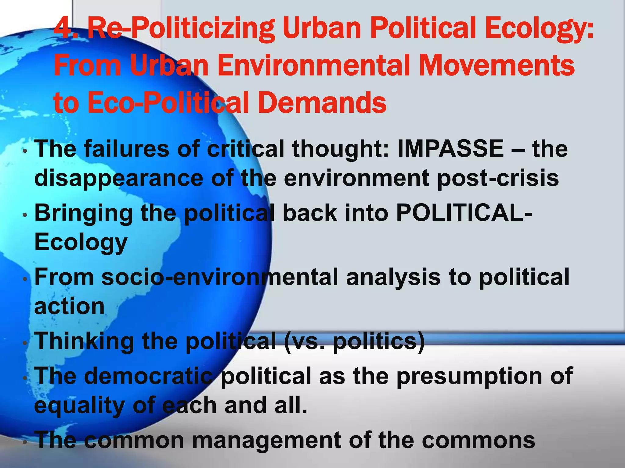 Urban Political Ecology | PPTX