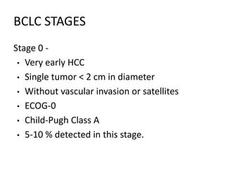 Barcelona clinic liver cancer (bclc) staging | PPTX