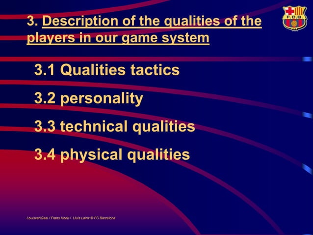 Barcelona philosophy | PPTX | Soccer | Sports