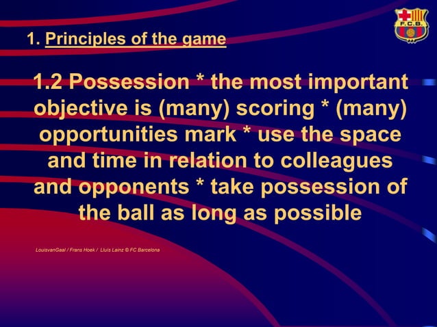 Barcelona philosophy | PPTX | Soccer | Sports