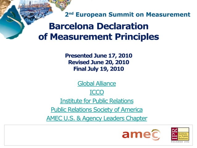 Barcelona Principles for PR Measurement | PPT