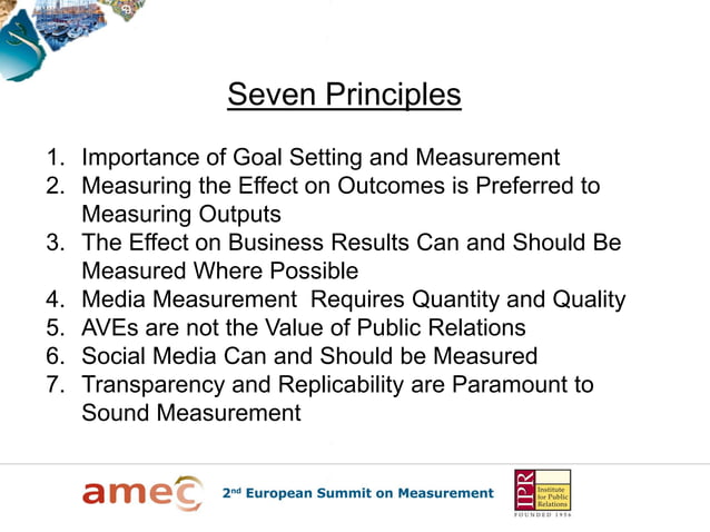 Barcelona Principles for PR Measurement | PPT