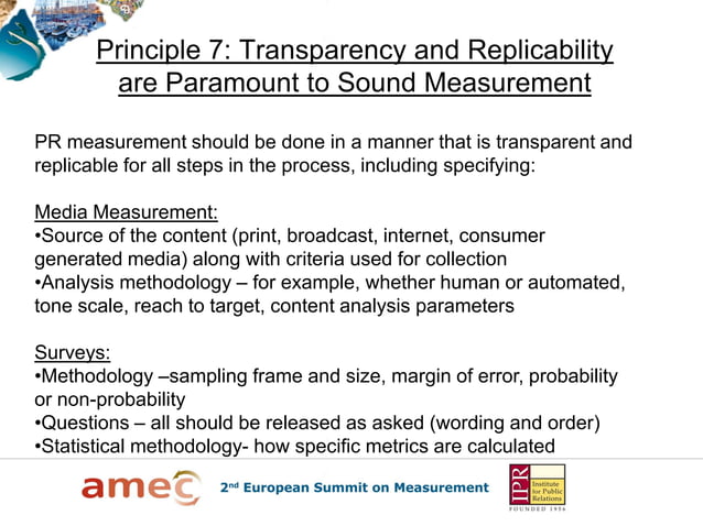 Barcelona Principles for PR Measurement | PPT