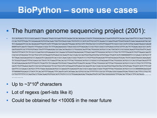 biopython, doctest and makefiles | PPT