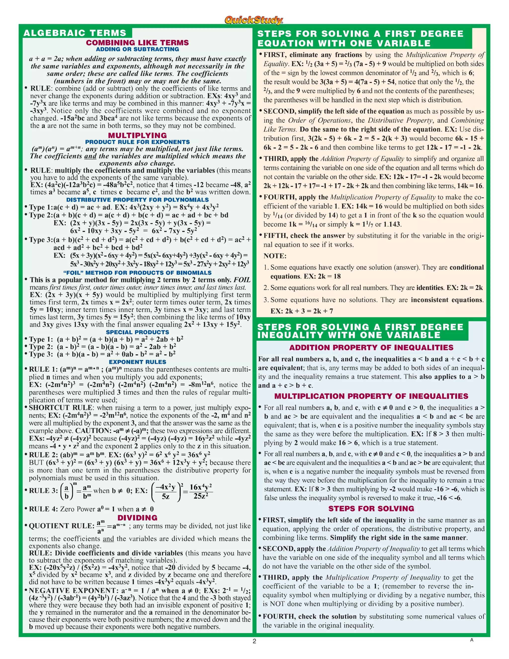 Bar charts quickstudy algebra vol 1 | PDF