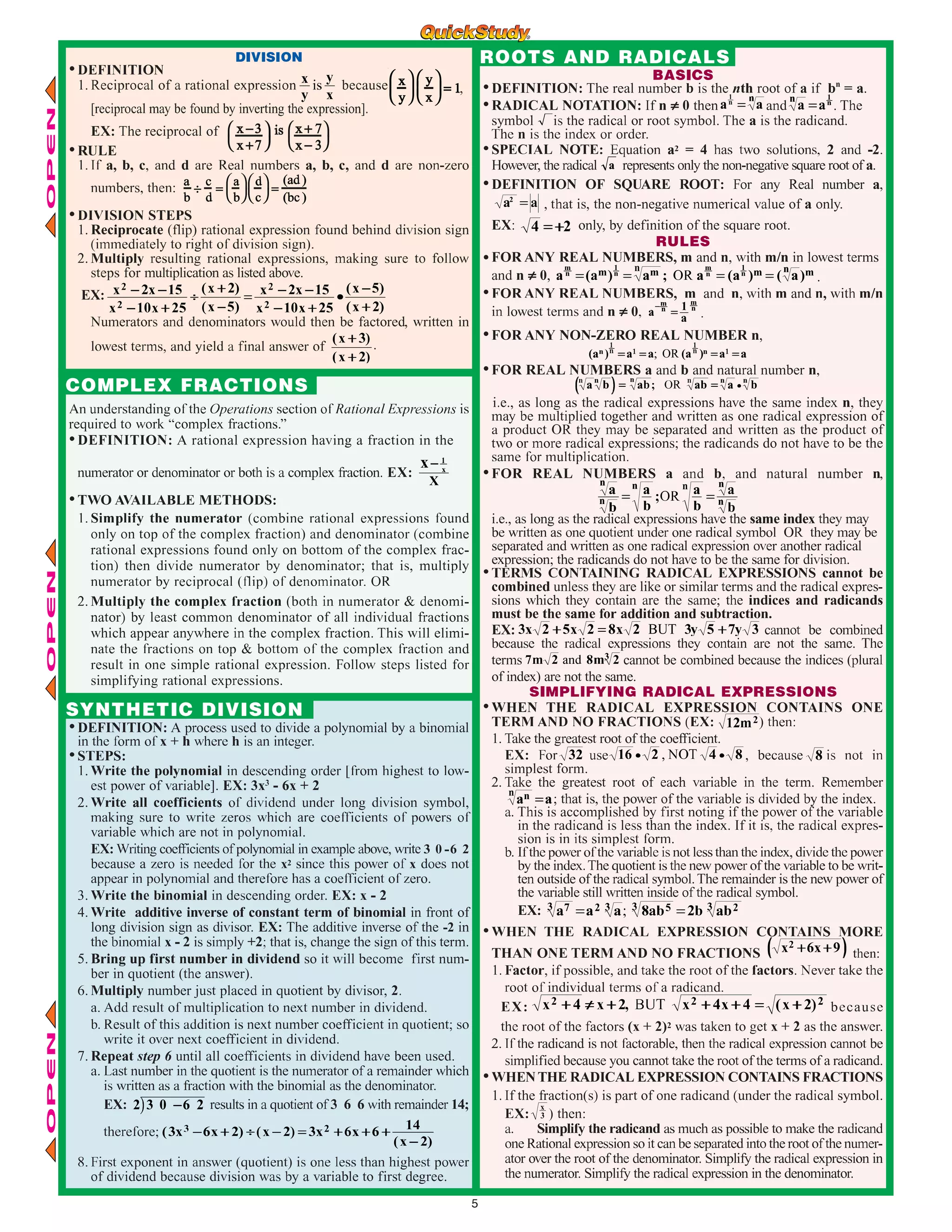 Bar charts quickstudy algebra vol 1 | PDF