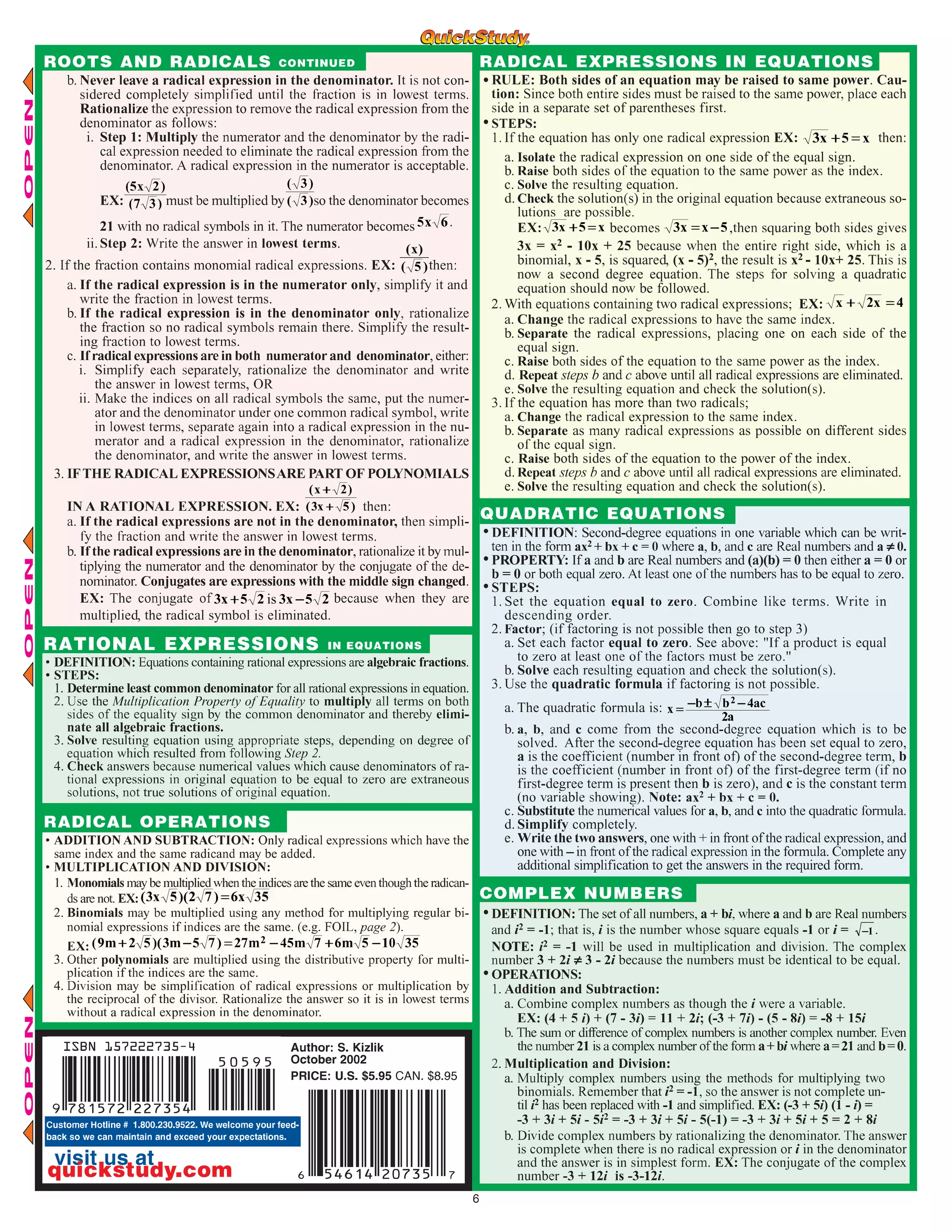 Bar charts quickstudy algebra vol 1 | PDF
