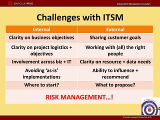 TFT13 Barclay Rae ITSM Goodness: 7 steps to success | PPT