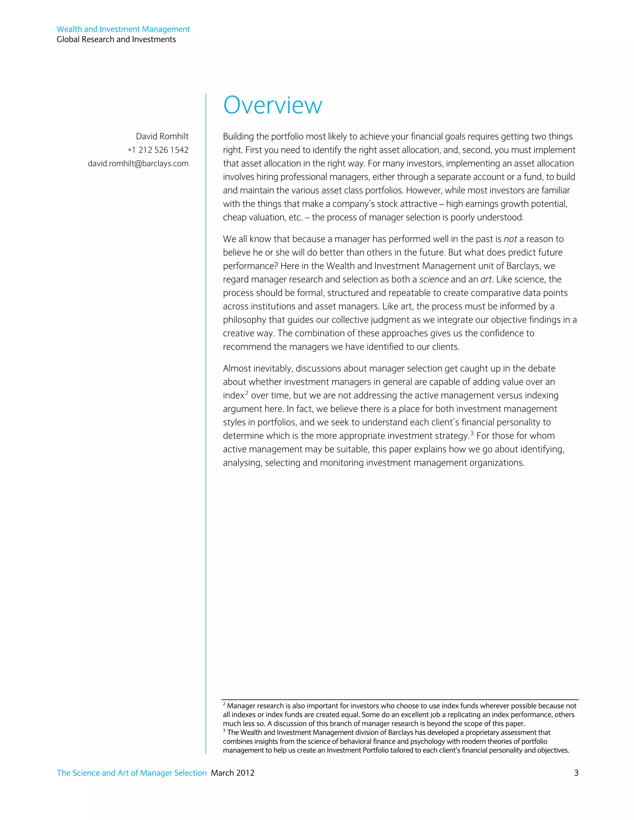 Barclays manager selection0312 | PDF