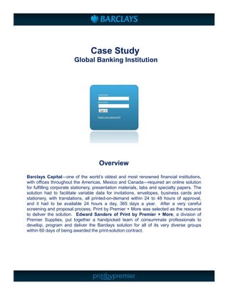 Barclays Case Study Oct 2011 | PDF
