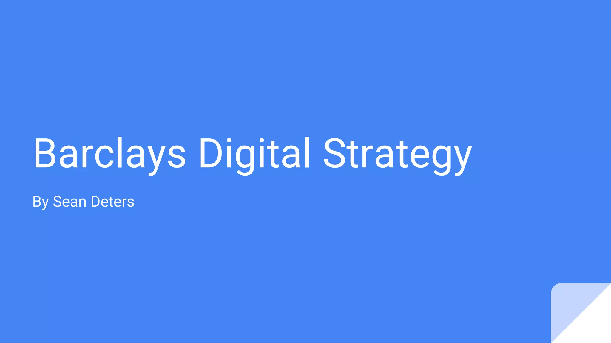 Barclays digital strategy | PPT