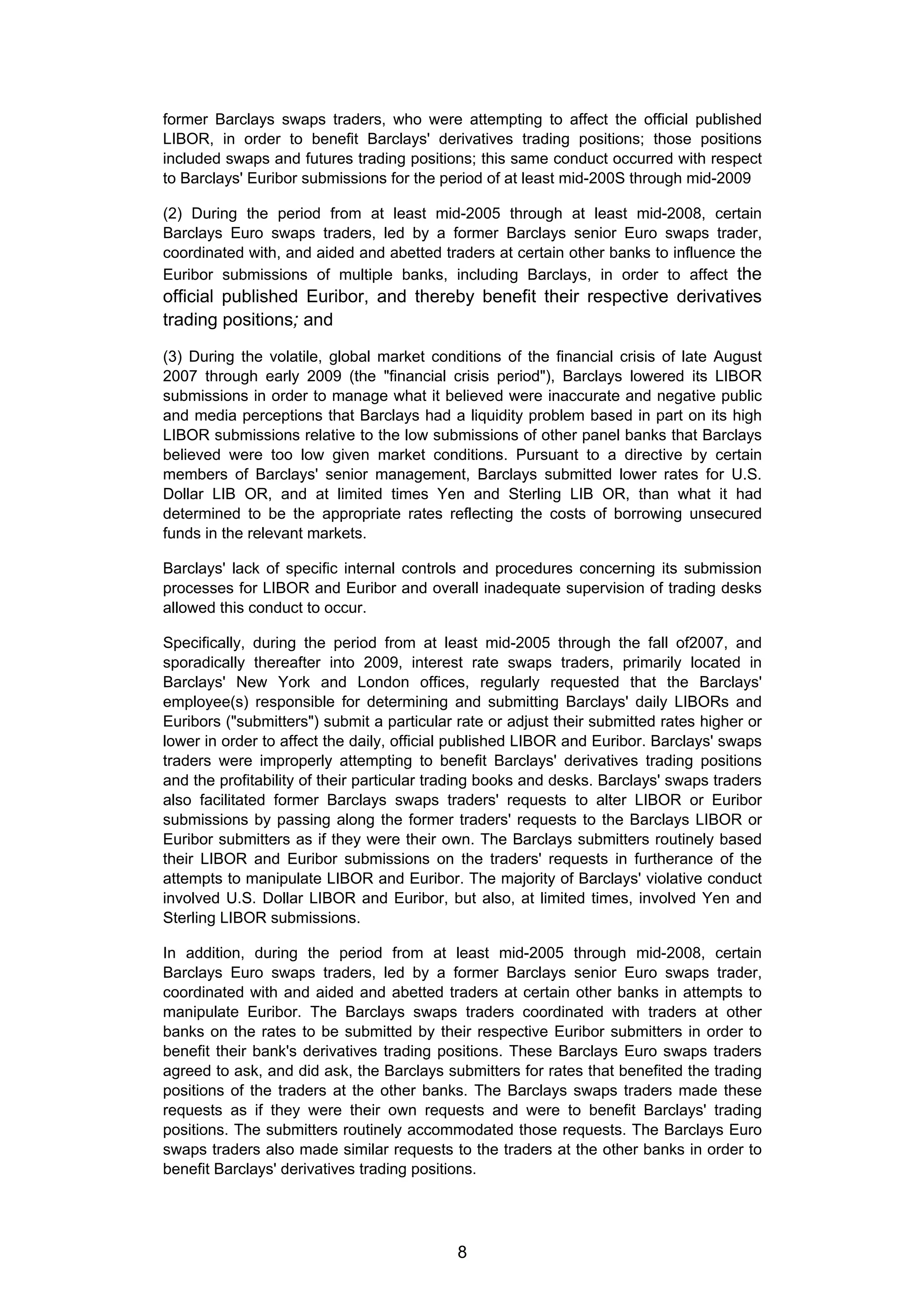 Barclays Libor Scandal | PDF