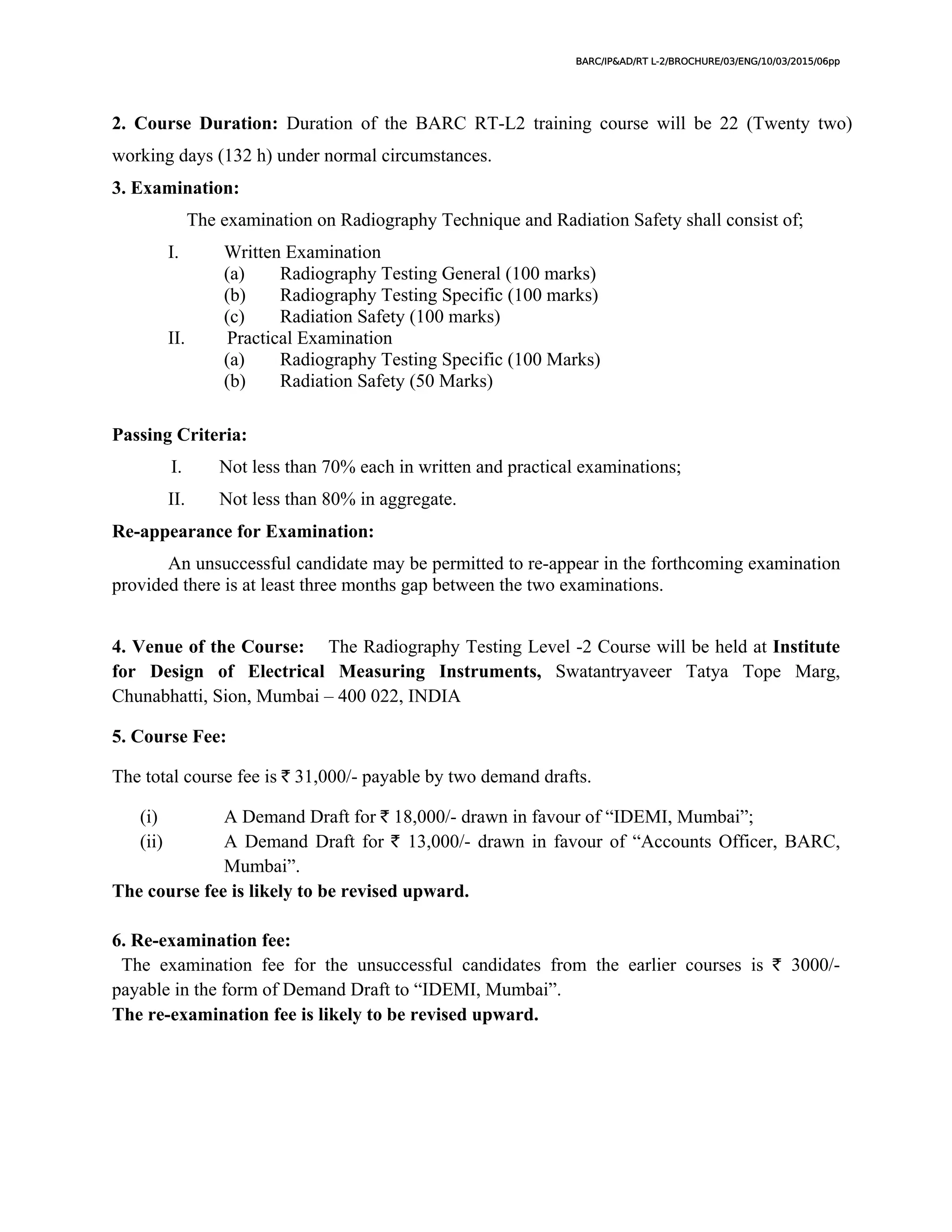 Barc level 2 training | PDF