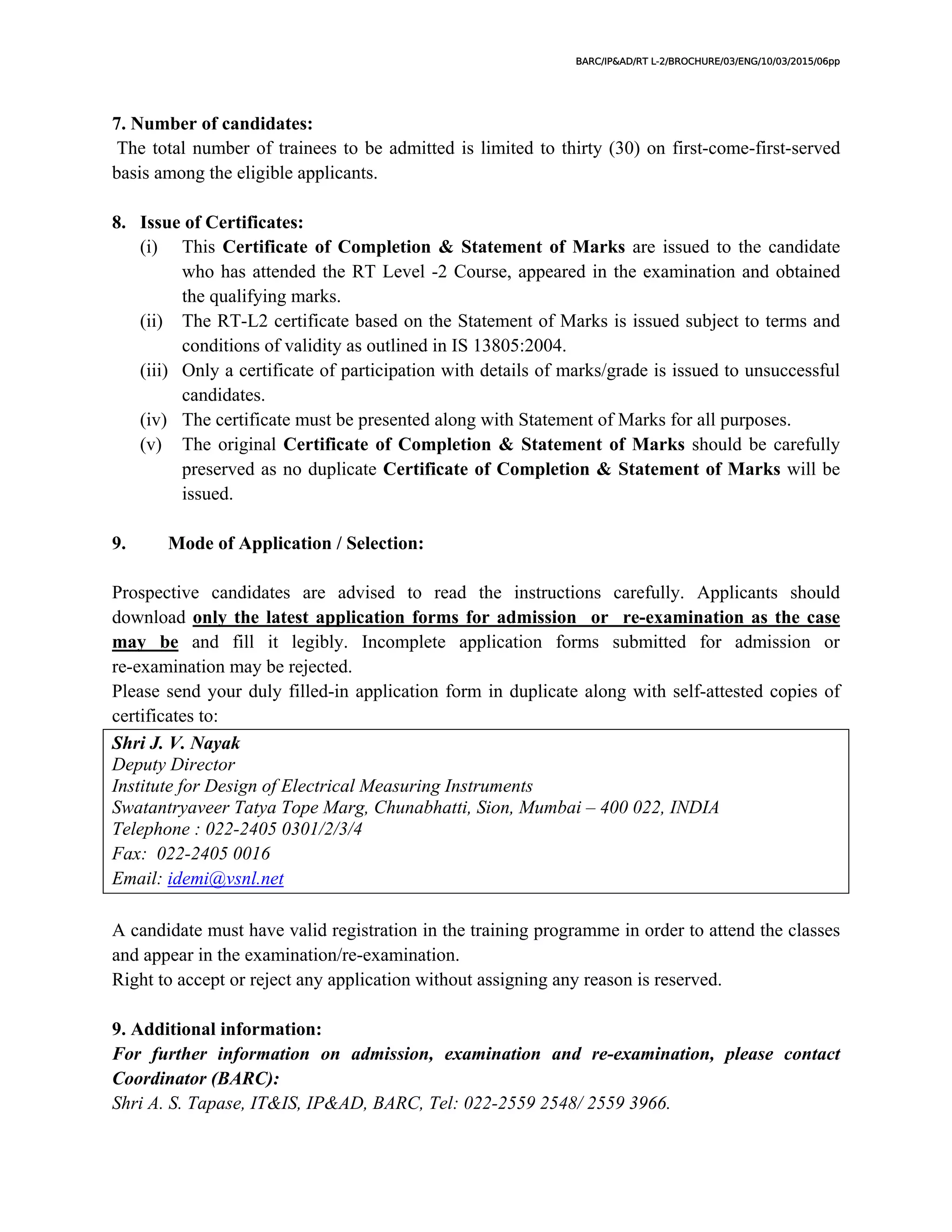 Barc level 2 training | PDF