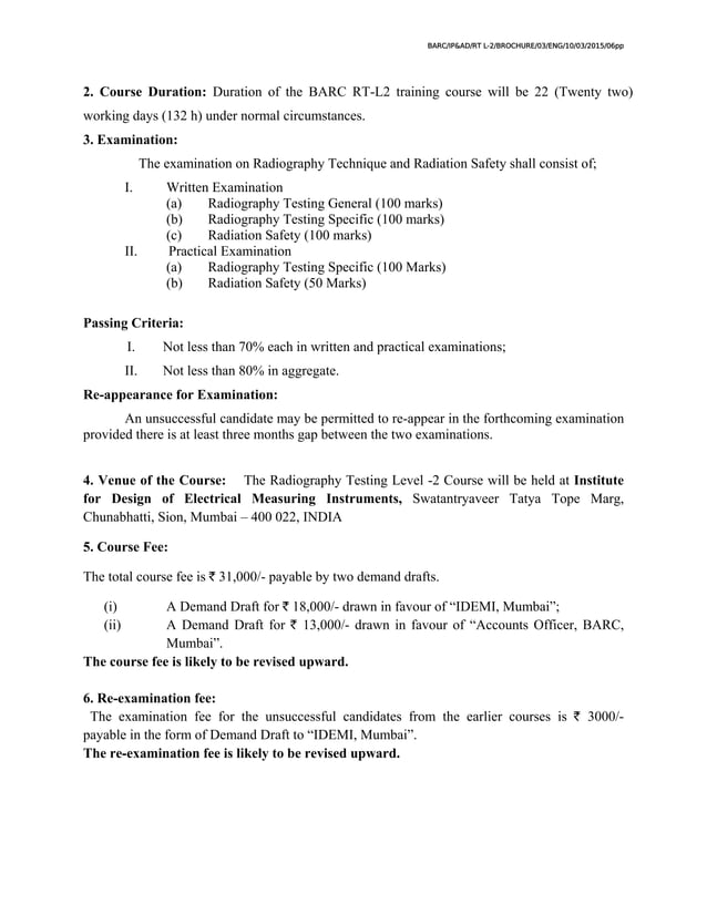 Barc level 2 training | PDF