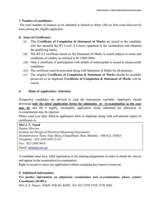 Barc level 2 training | PDF