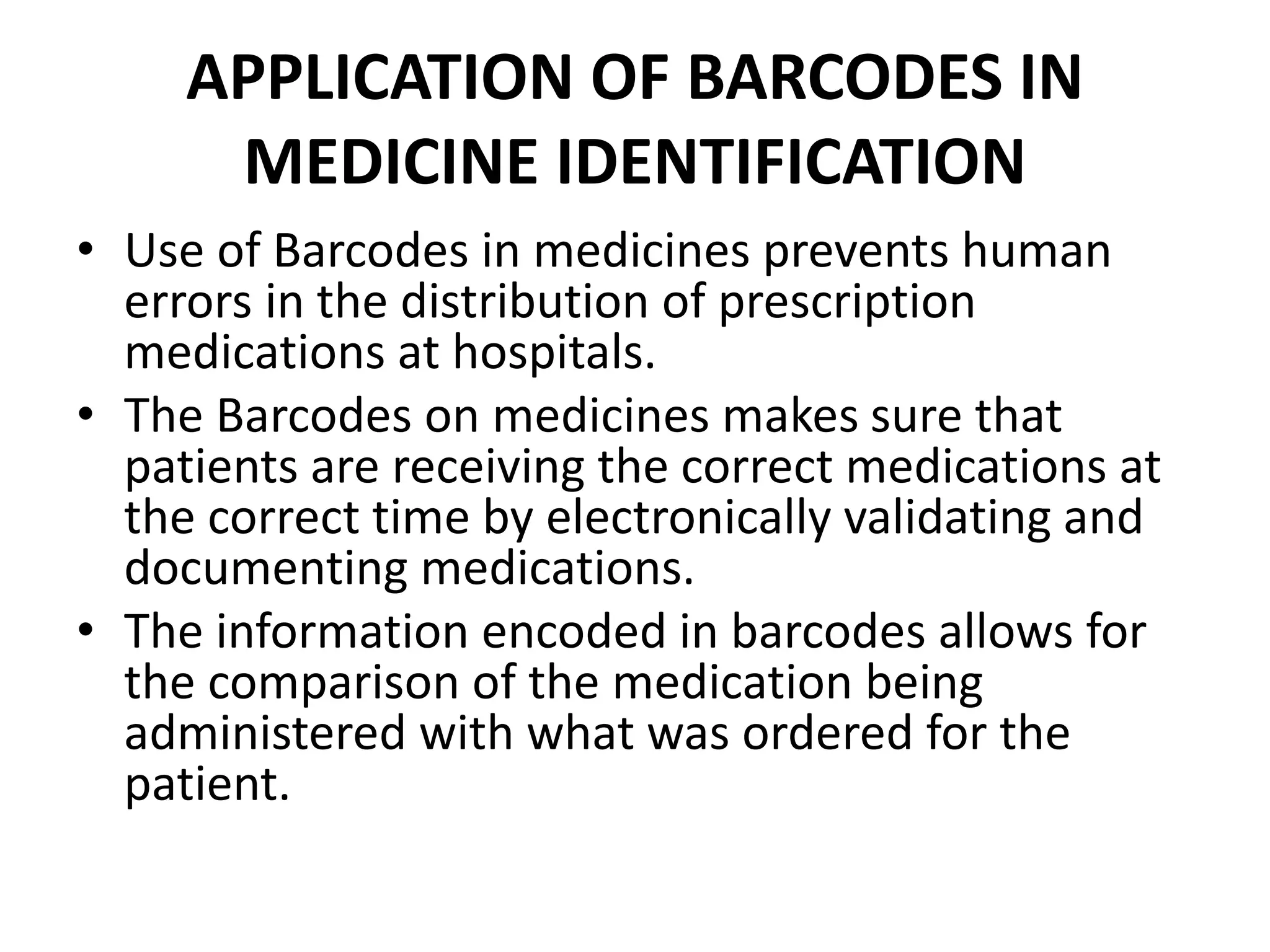 Barcode Medicine Identification | PPTX