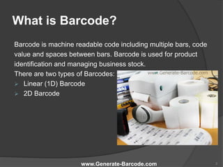 Types and Applications of Linear Barcode | PPSX
