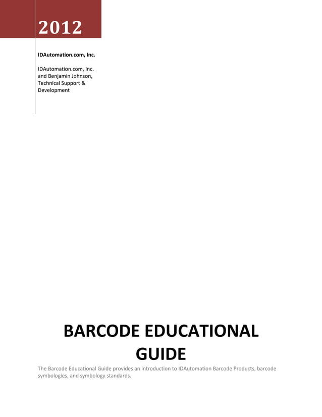 Barcode Educational Guide - IDAutomation.com | PDF