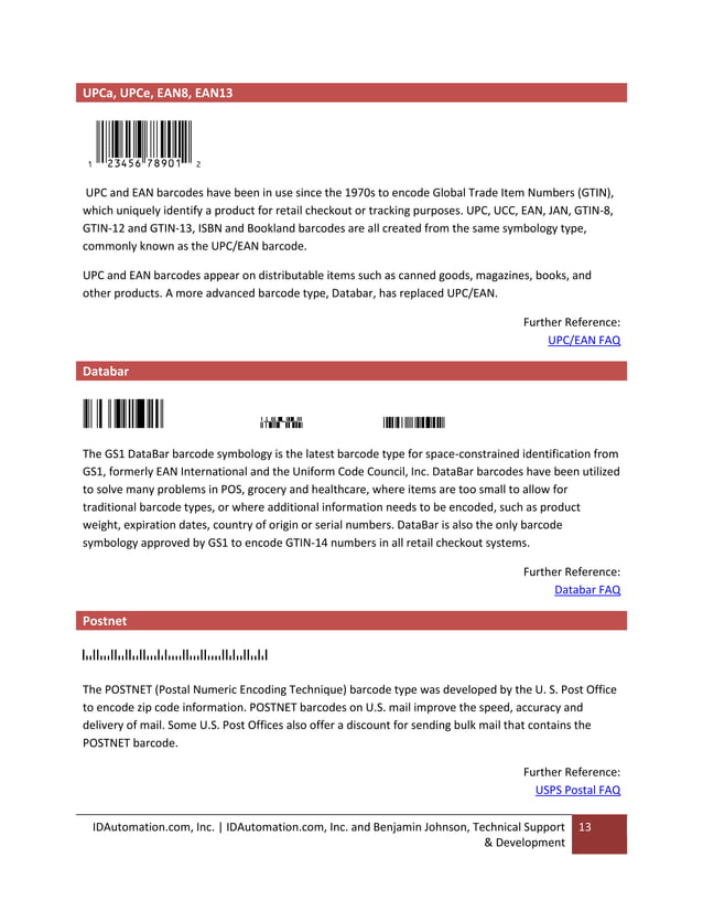 Barcode Educational Guide - IDAutomation.com | PDF
