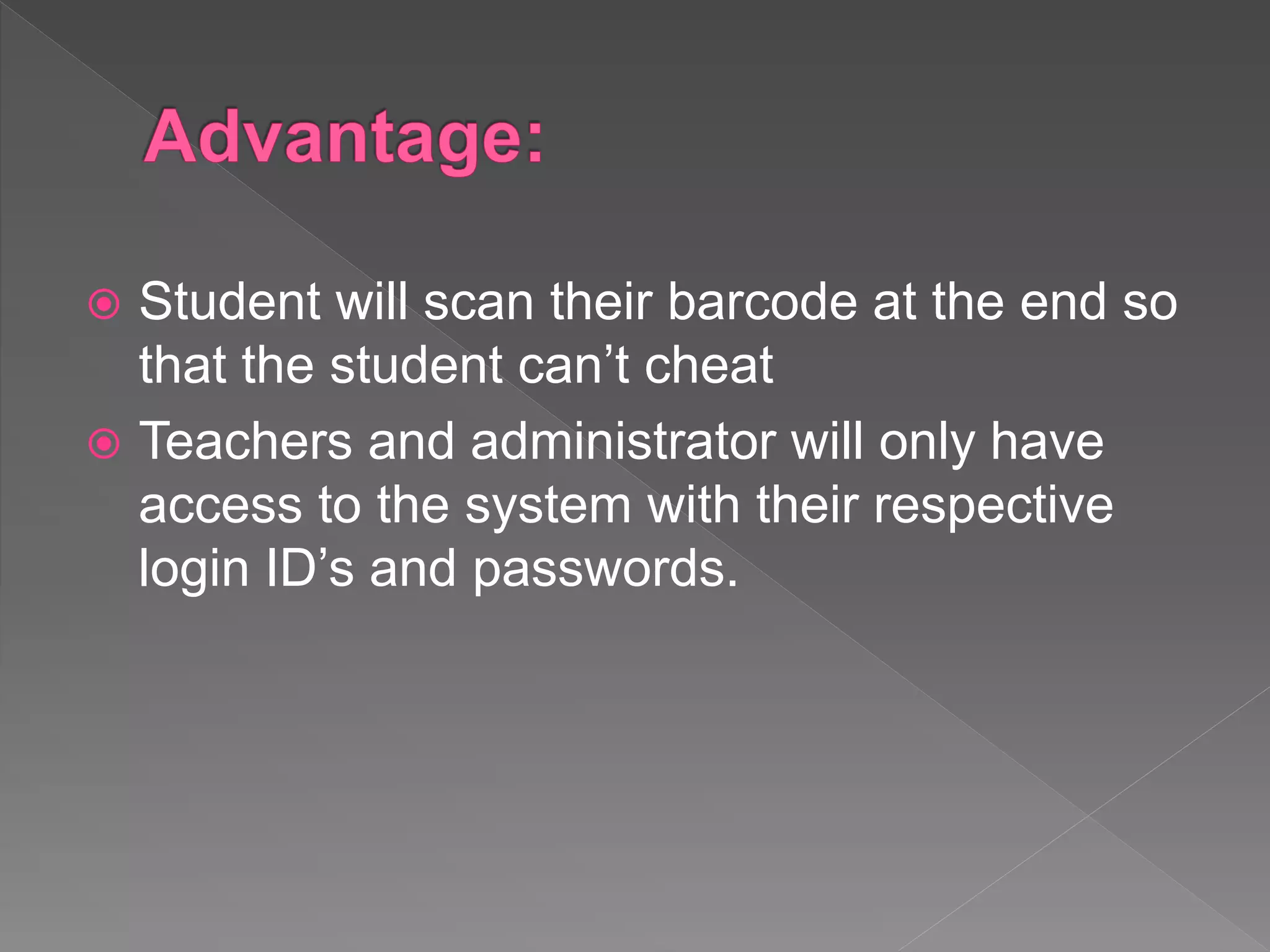 Barcode enabled attendance record system | PPTX