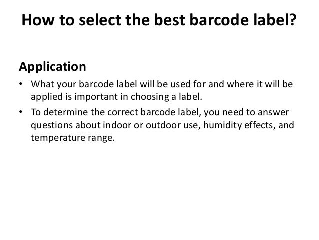 Barcode guide to selecting the best barcode label | PPT