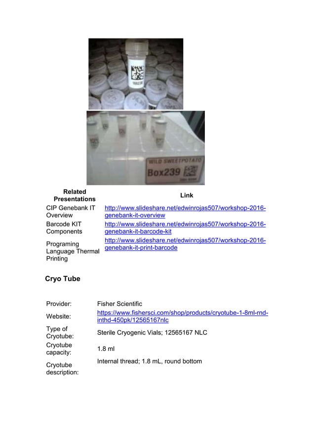 Barcode labels specifications for DNA and Cryo | PDF | Chemistry | Science