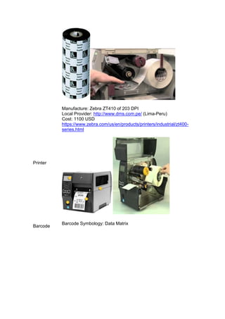 Barcode labels specifications for Field | PDF