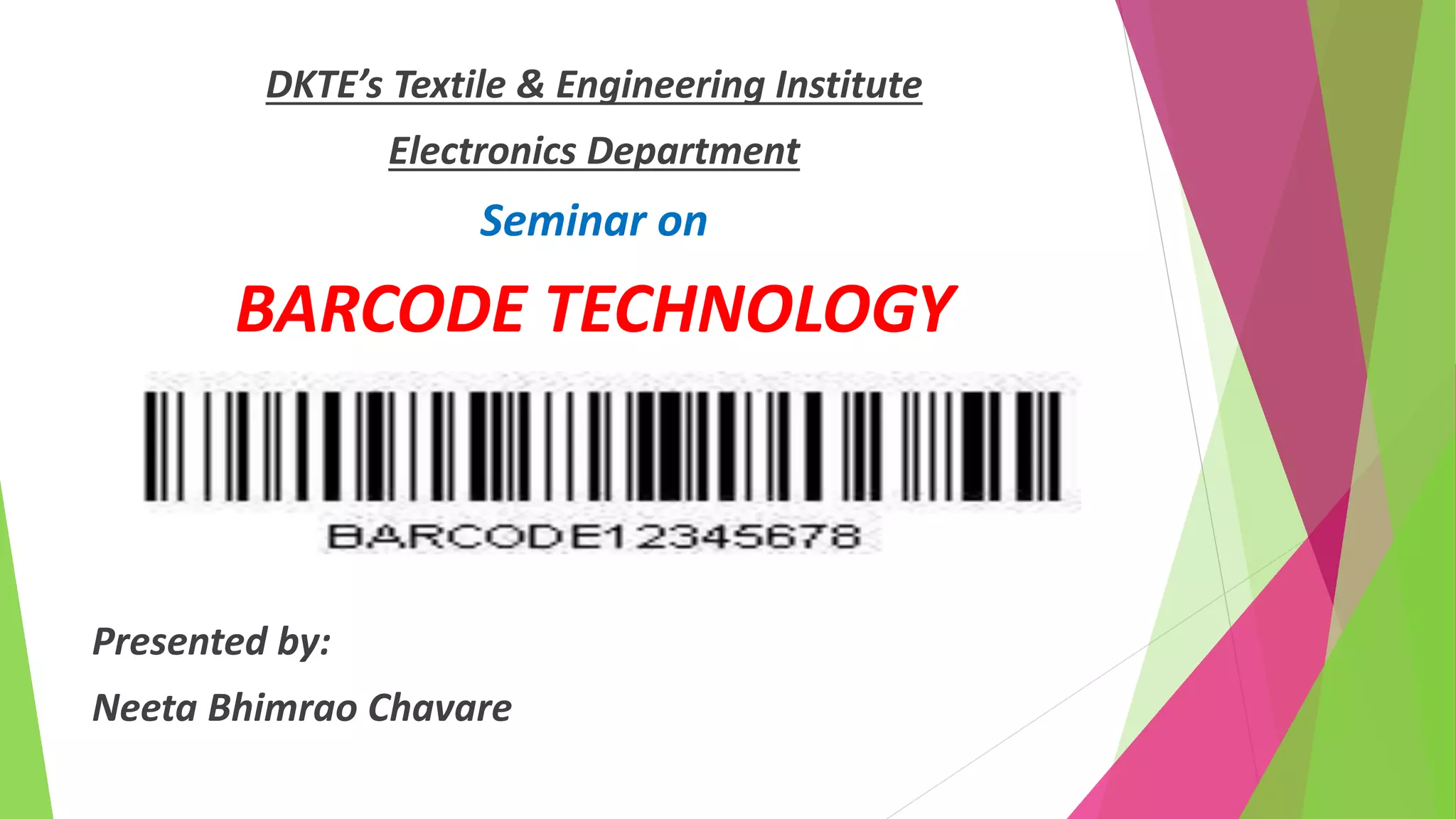 Barcode technology ppt | PPTX