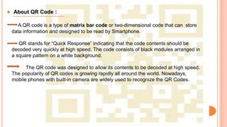 Bar code- Techlogogy : Seminar PPT | PPTX