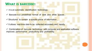 Bar code- Techlogogy : Seminar PPT | PPTX