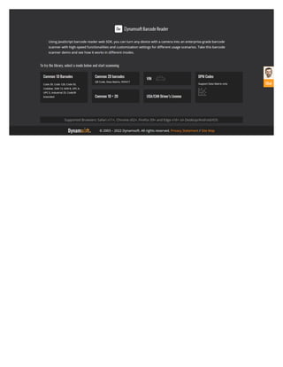 Barcode Reader JavaScript Demo | Dynamsoft | PDF